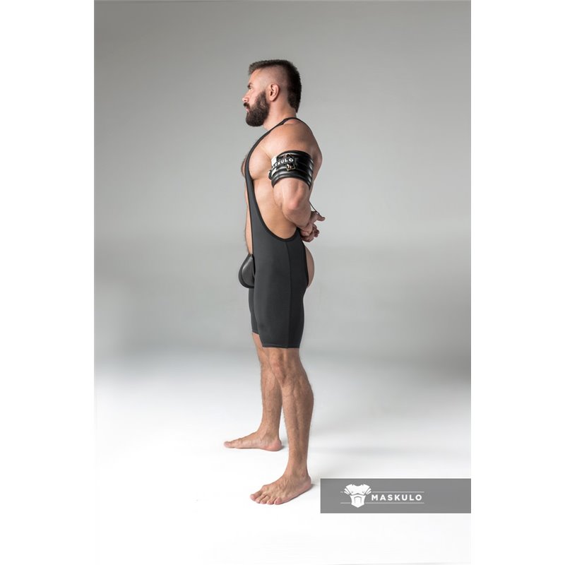 MASKULO - Wrestling Singlet Codpiece Open rear Black